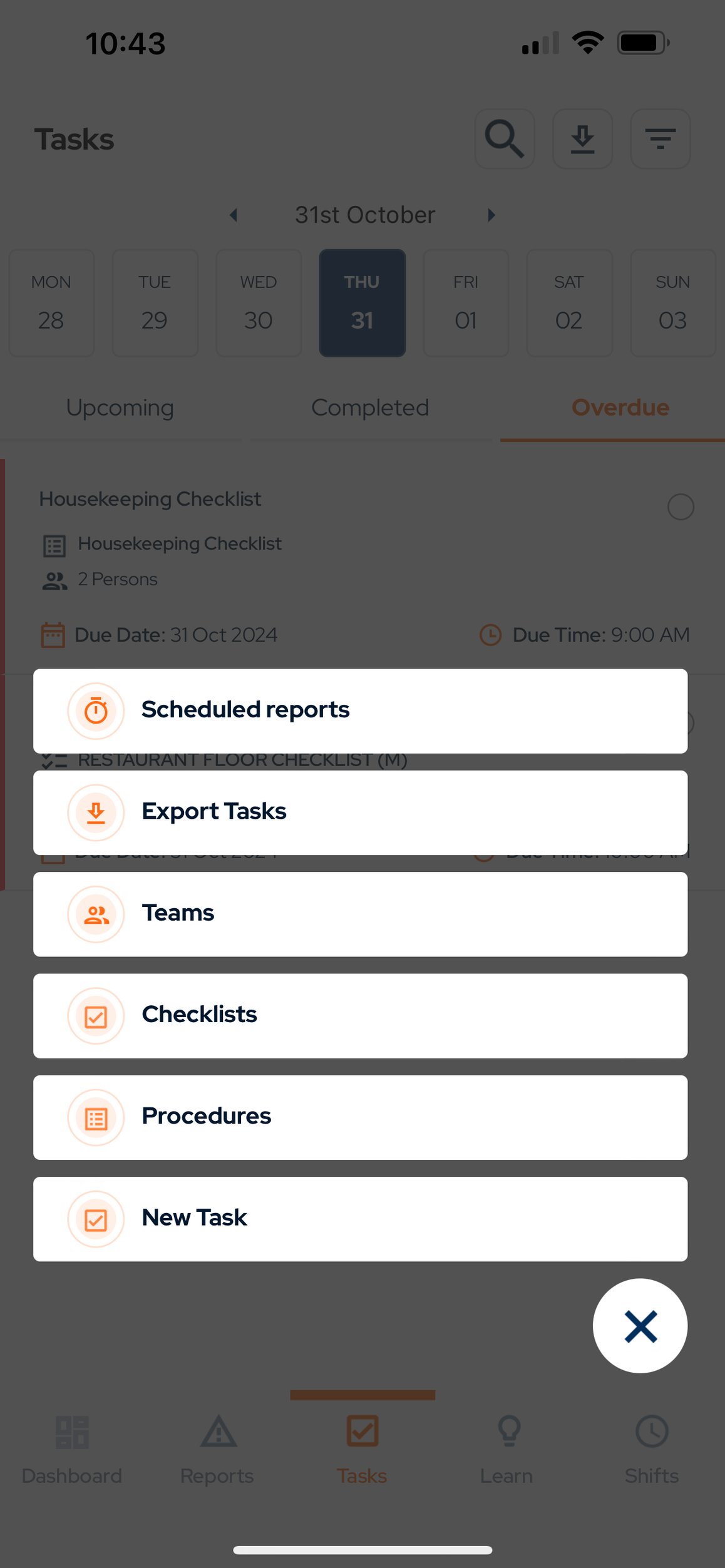 Creating a checklist (App)