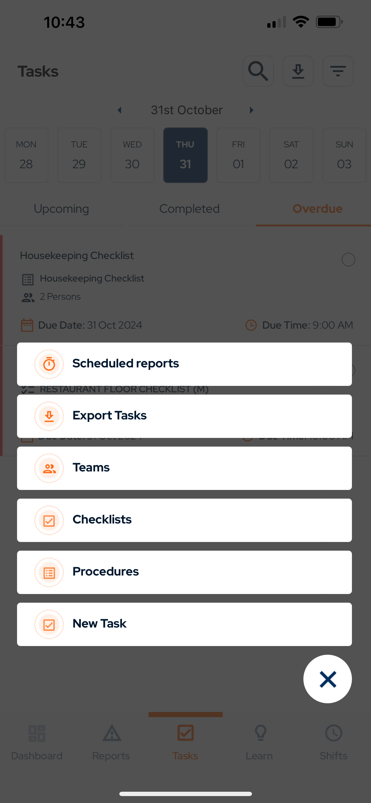 Creating a checklist (App)