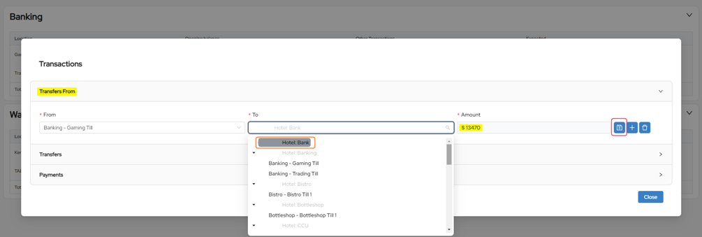 How to transfer funds to / from the bank
